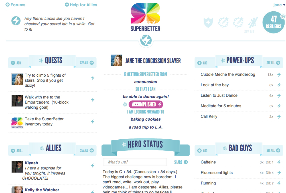 Superbetter: il videogioco che riduce sintomi depressivi e ansia